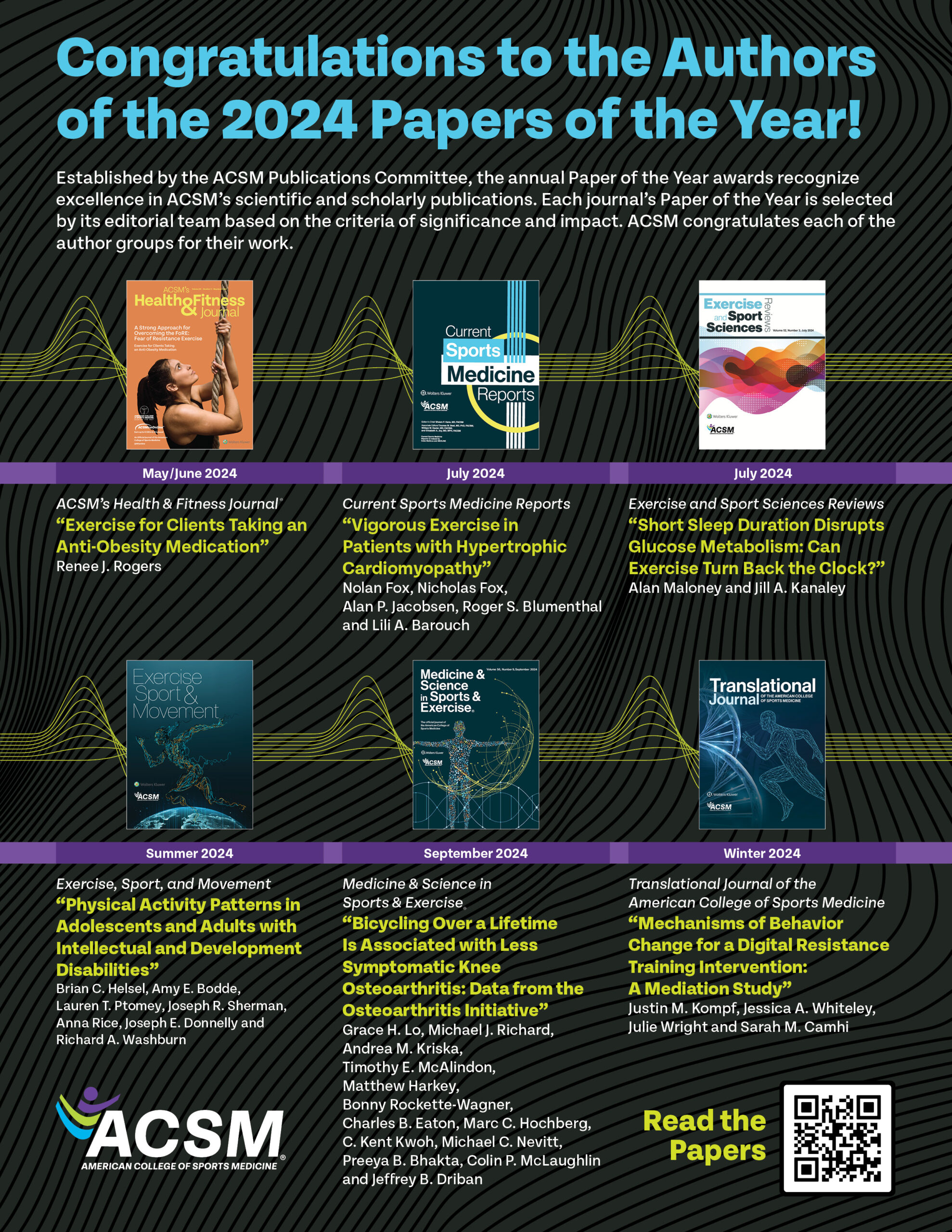 Paper of the Year Awards - ACSM